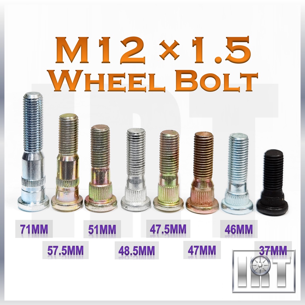 Wheel Bolt Steel Alloy Long Short Thread 1.5 Car Tyre Tire Spacer ...