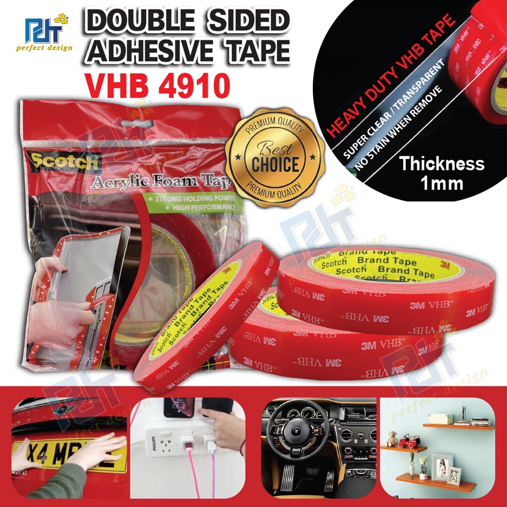 4910 VHB Tape Double Sided Tape High Temp Transparent Acrylic Foam Tape / Acrylic tape / Car ...