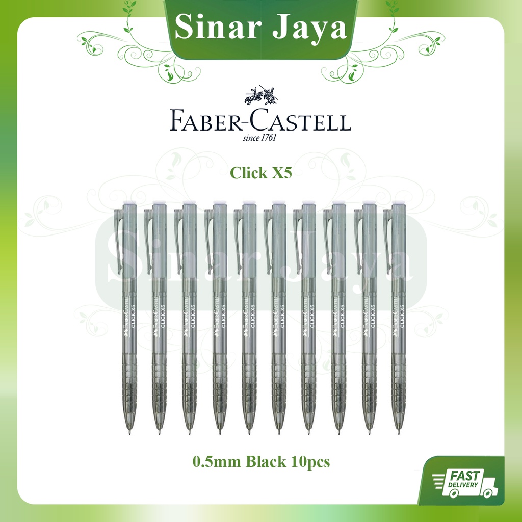 [SJ] Faber-Castell Ball Pen Click X5 / x7 0.5mm / 0.7mm (10pcs ...