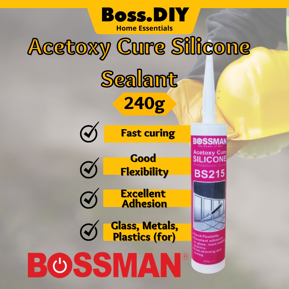 BOSSMAN Neutral Cure Silicone Sealant 300g / Acetoxy Cure Silicone ...