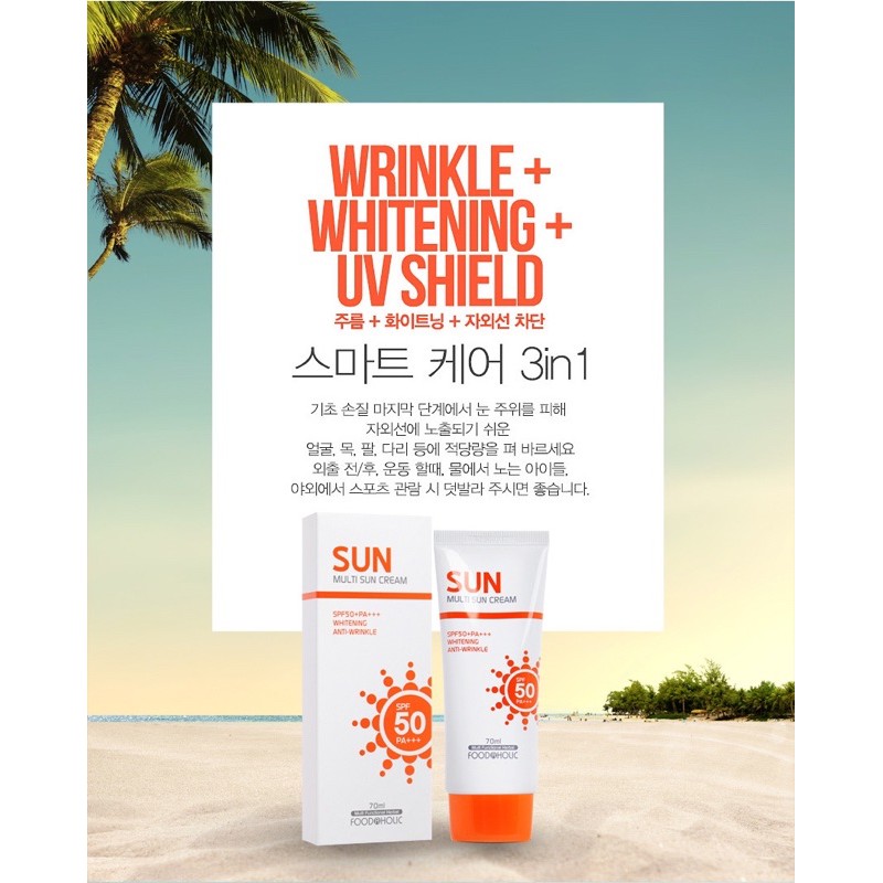KOREA Authentic FOODAHOLIC Sunscreen Multi sun cream SPF 50+ PA ...