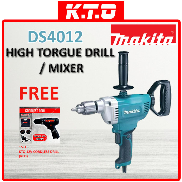MAKITA DS4012 HIGH TORQUE DRILL / MIXER 750W 13MM + FREE 1SET KTO 12V ...