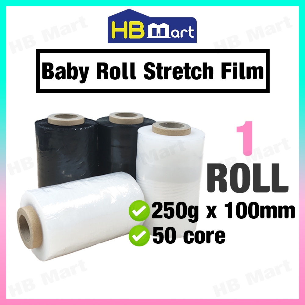 Black / Transparent Baby Roll Mini Stretch Film 100MM (250G) BR01 ...