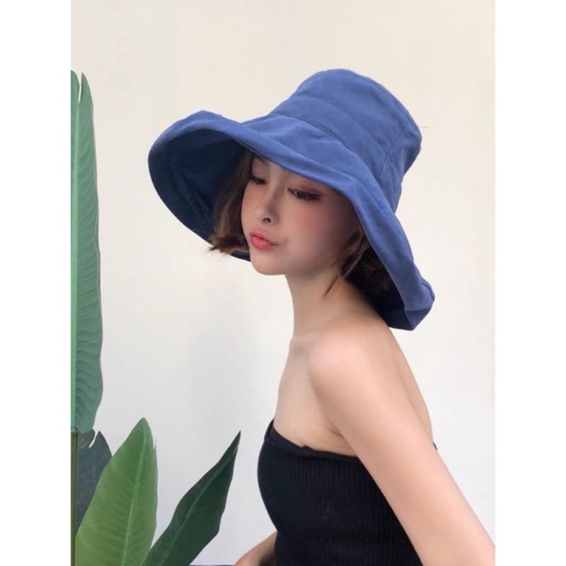 [Korean Bucket Hat] Fisherman Hat Cover Face Topi Pantai Perempuan ...