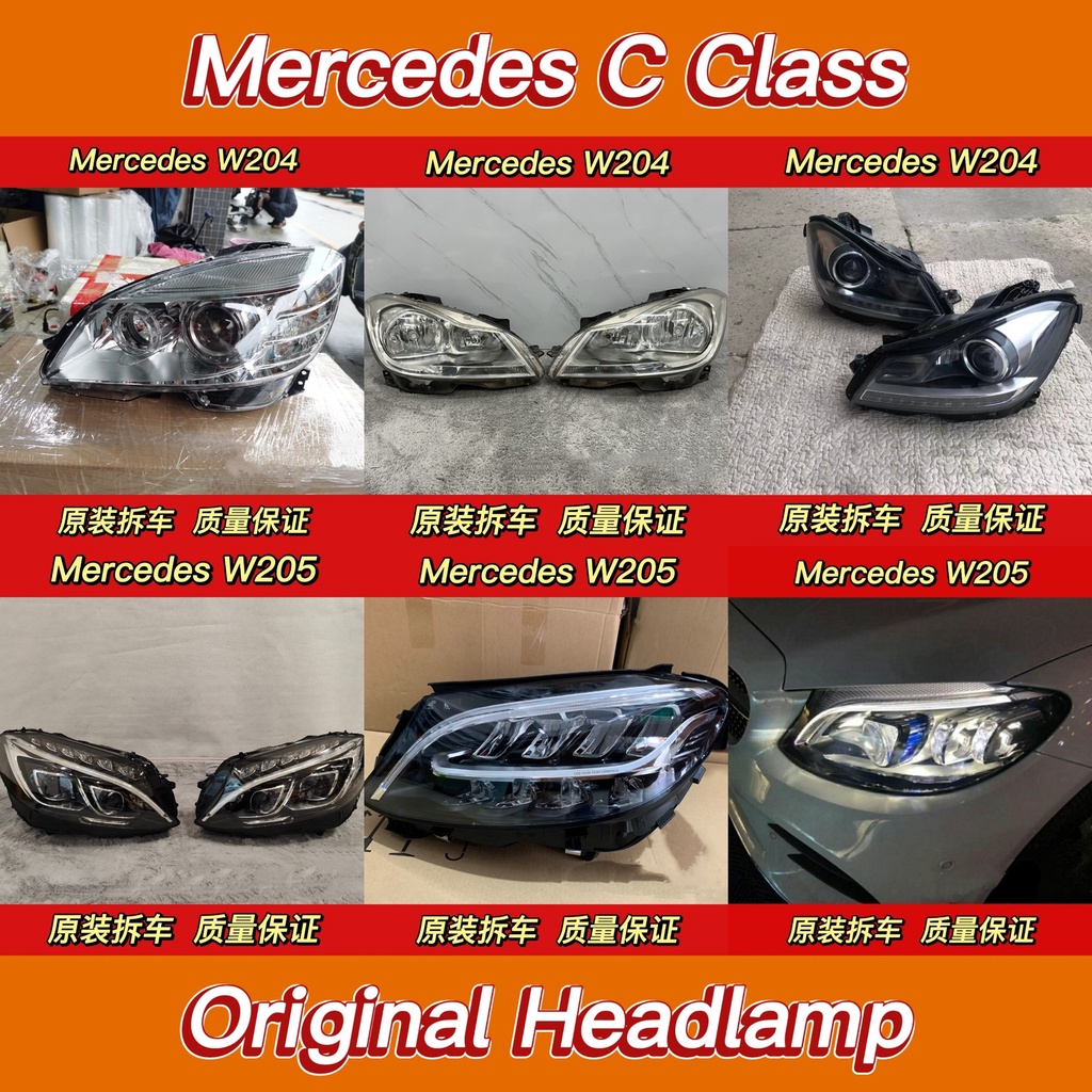 Headlamp Mercedes C Class Headlamp Original C180/C200/C260/C300/C63 AMG ...