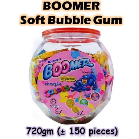 720g Wrigleys Wrigley's Boomer Gum Assorted Flavour Soft Bubble Gum ...