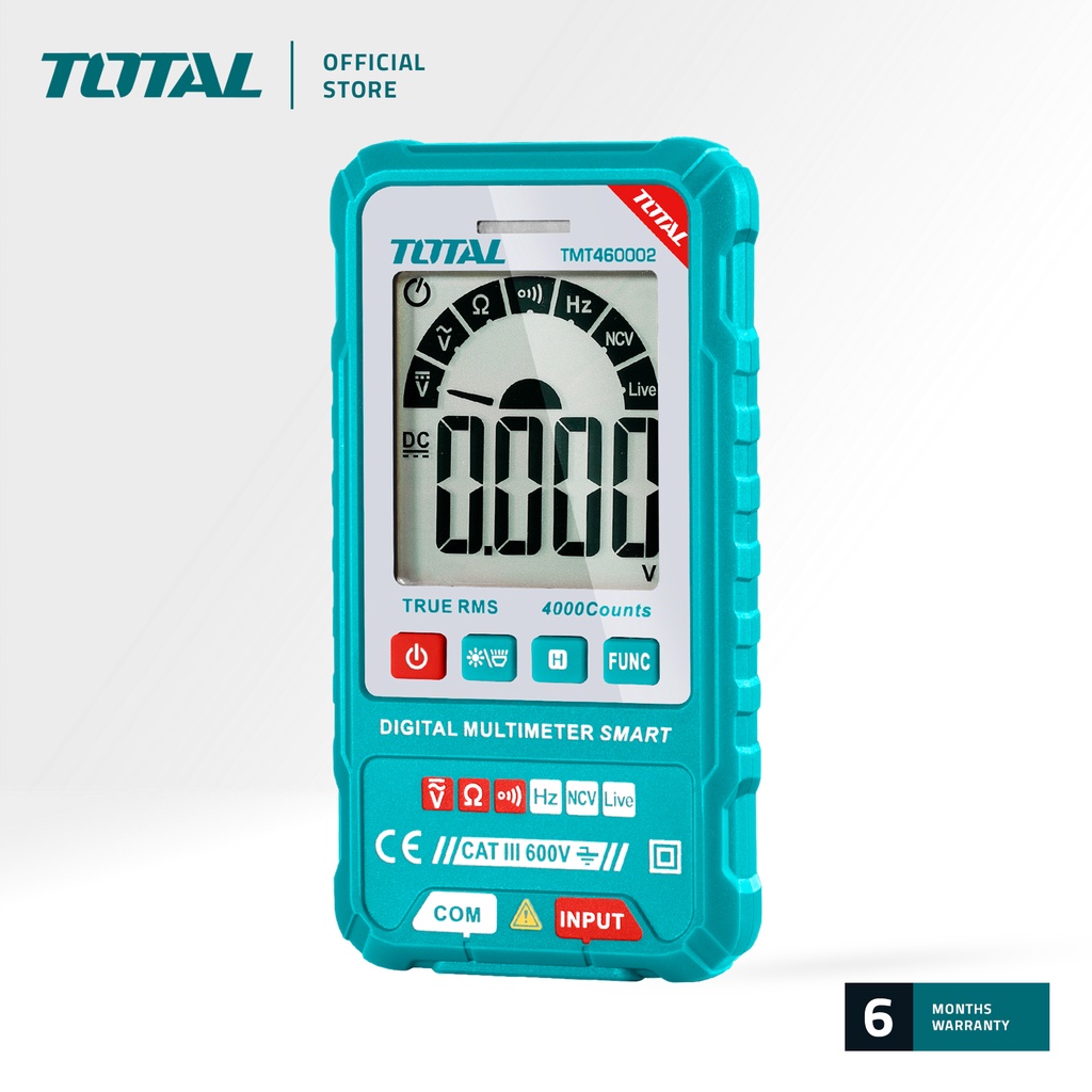 TOTAL Digital Multimeter CATIII NCV + Live With Sound & Light, Auto ...