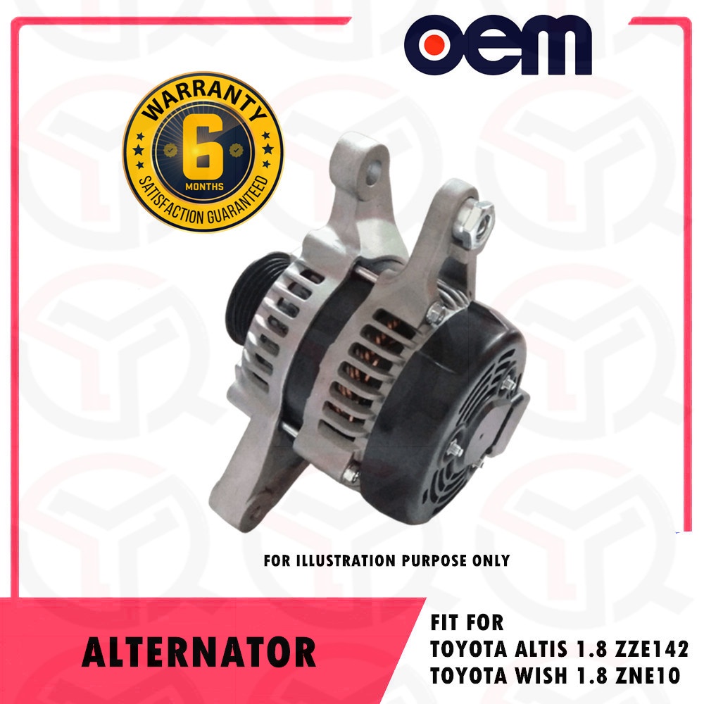 (NEW) TOYOTA ALTIS 1.8 ZZE142 WISH 1.8 ZNE10 ALTERNATOR (27060-0D250 ...