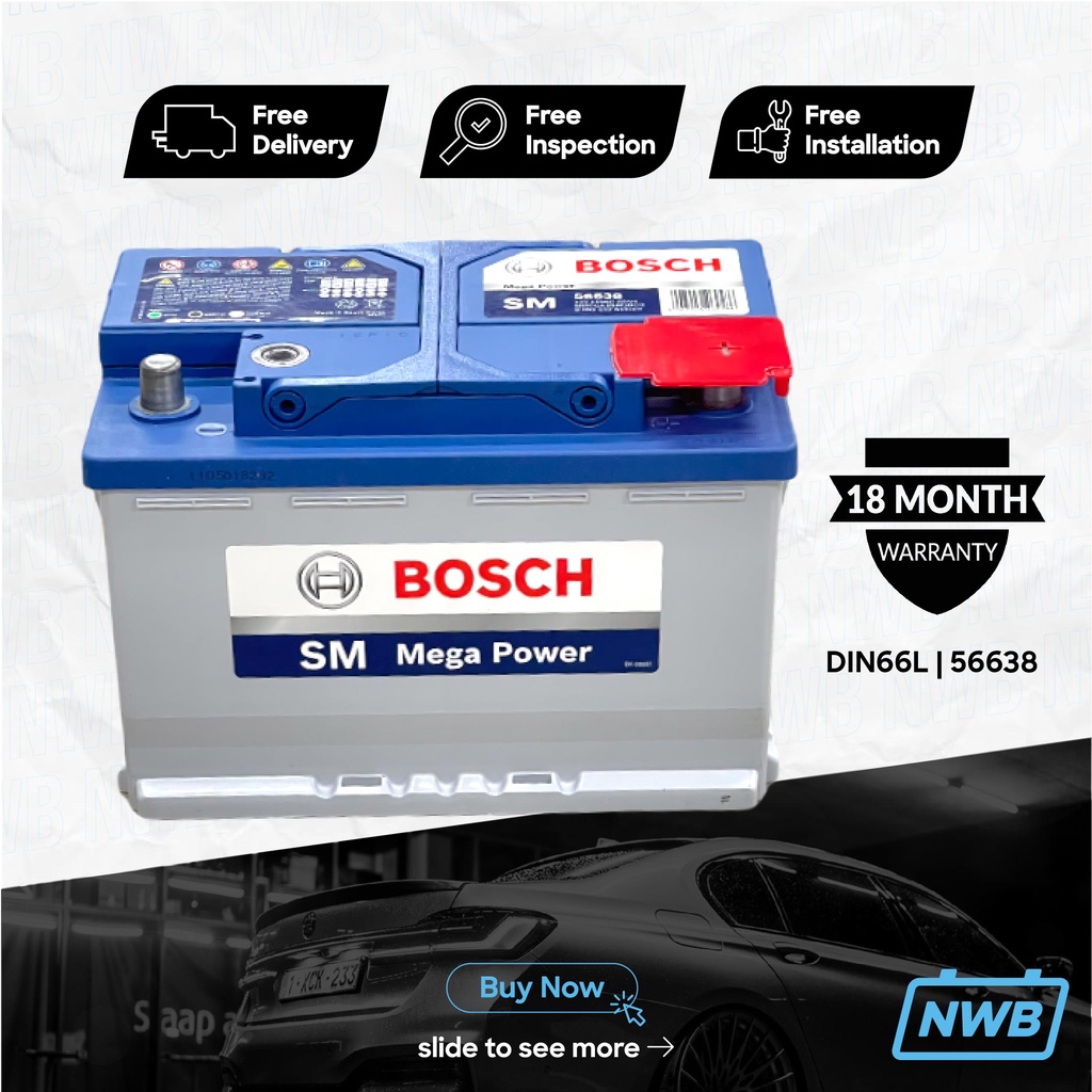 NW Battery Bosch DIN66L DIN66 Car Battery LN3 Bateri Kereta 66AH Car ...