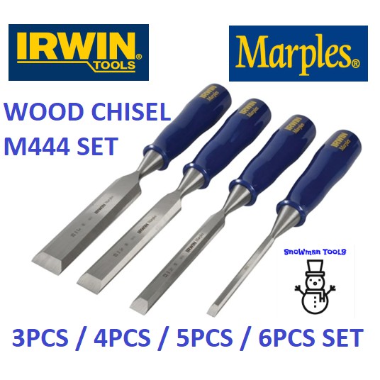 IRWIN M444 WOOD CHISEL SET 3 PCS 4 PCS 5 PCS 6 PCS WOODWORKING CUTTING ...