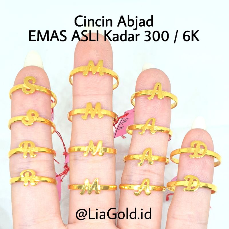 Genuine GOLD Letter Ring Rate 300 / 6K (TOKO MAS LIA GOLD BEKASI ...