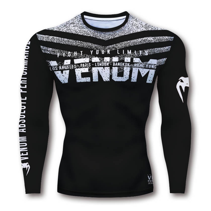 Full Sublimation BJJ Compression Long Sleeve Shirts Fintness Men's T ...