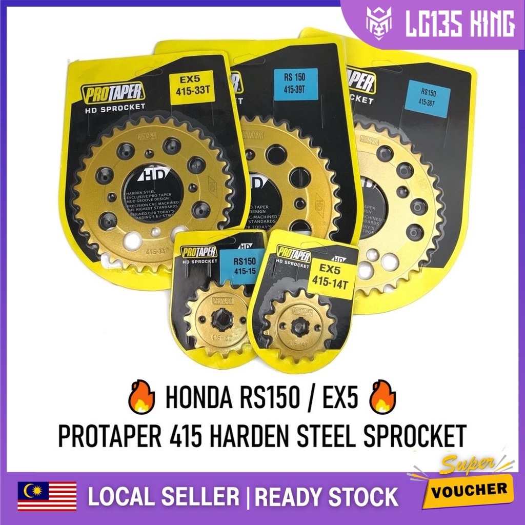 PROTAPER 415 HARDEN STEEL SPROCKET GOLD HONDA EX5 / DREAM WAVE WAVE100 ...