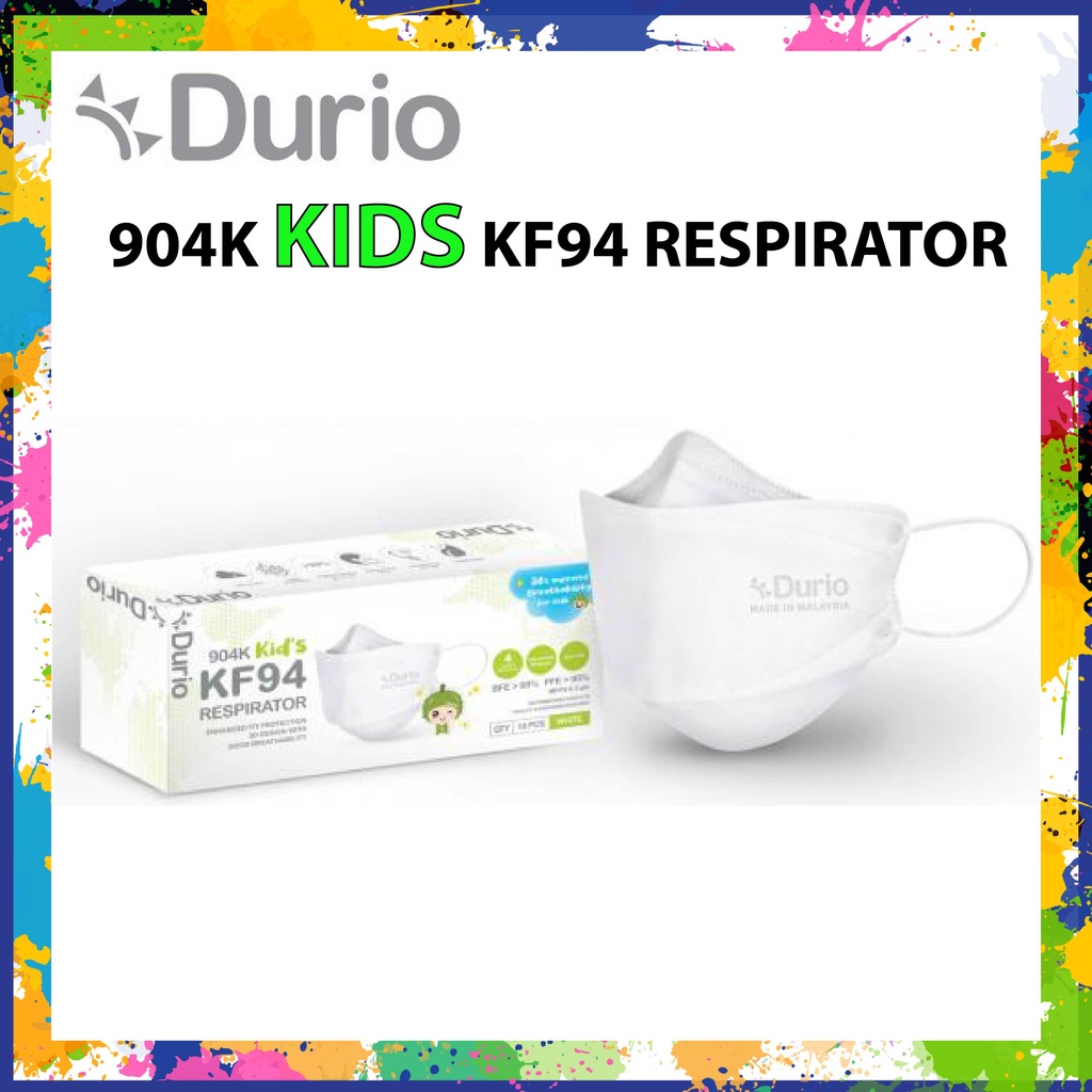 DURIO KIDS 904K KF94 _WHITE_ RESPIRATOR 10pcs/box | Shopee Malaysia