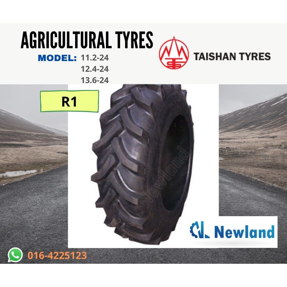 TAISHAN TRACTOR TYRE / TAYAR TRACTOR / TRACTOR TIRE + TUBE (11.2-24, 12 ...
