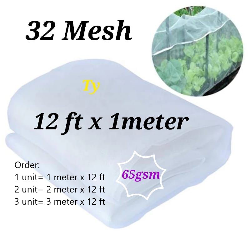 32 Mesh 12FT WIDTH Greenhouse Netting Agriculture Jaring Putih Rumah ...