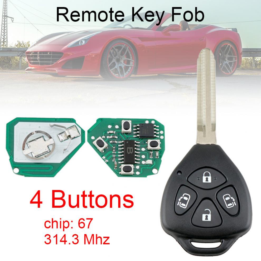 4 Buttons 314.3MHz Keyless Smart Remote Car Key Fob with 4D67 Chip and ...