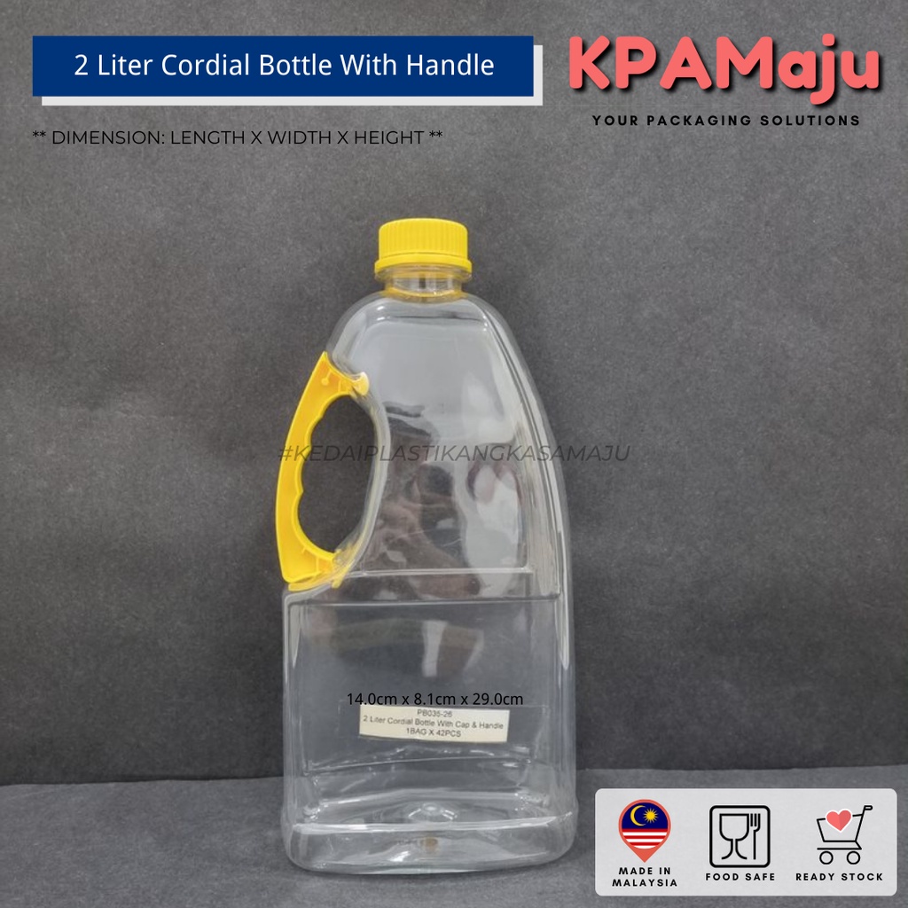 2 Liter Cordial Bottle With Handle - PET Botol, Plastic Botol, Oil ...