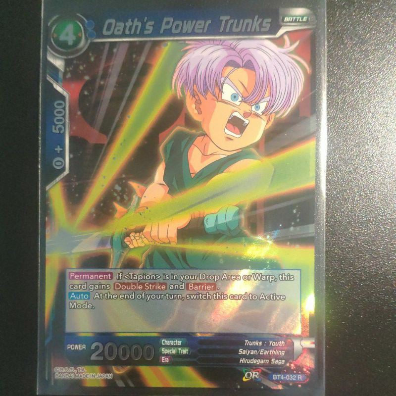 Dragon Ball Super CCG TCG I BT4-032 R Oath's Power Trunks (foil) | Shopee Malaysia