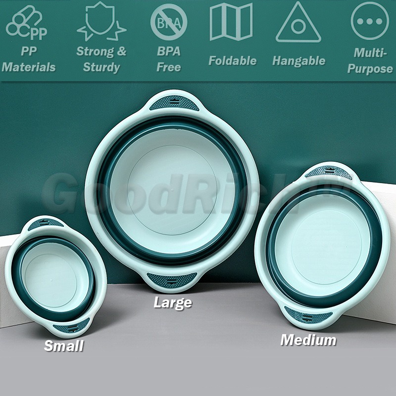 Foldable Household Space-saving Plastic Silicone Wash Basin Large ...