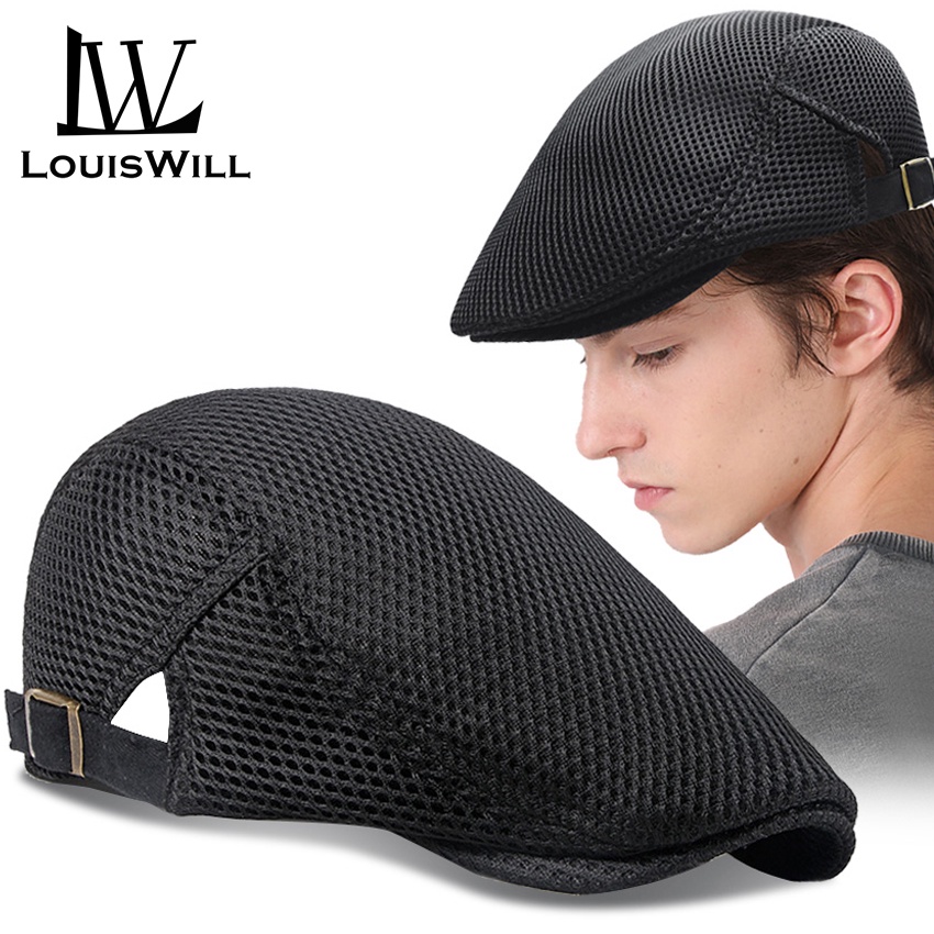 LouisWill Men's Hat Berets Mesh Cap Golf Driving Sun Flat Breathable ...