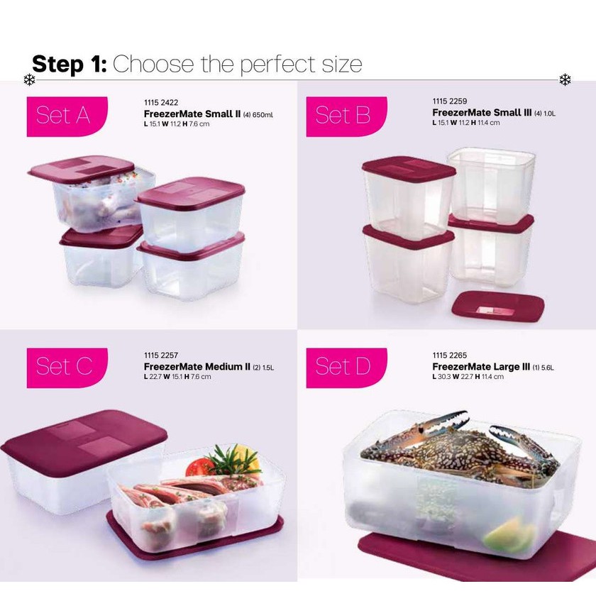 Tupperware FM Freezermate Set New Colour - Red Lid | Shopee Malaysia