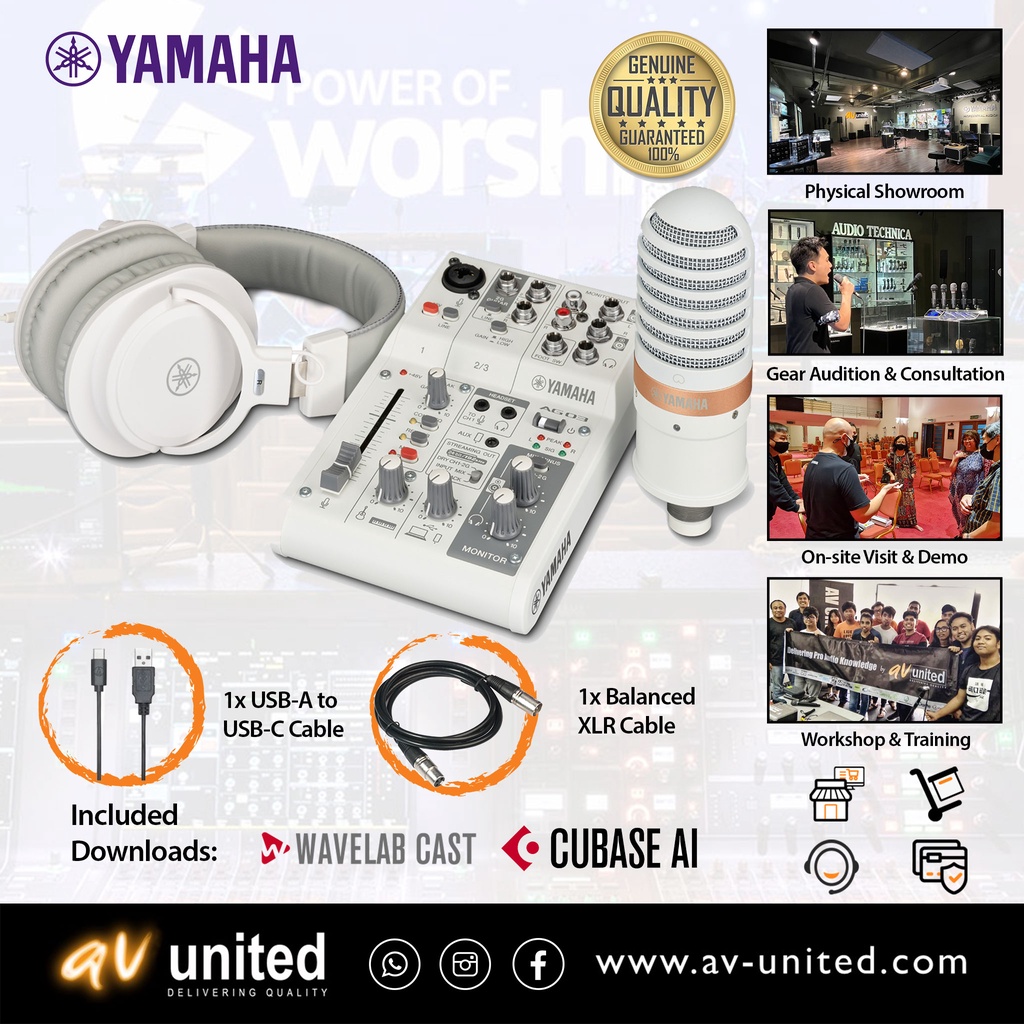 Yamaha AG03 MK2 LSPK 3-channel Mixer & USB Audio Interface Live Streaming Pack声卡 | Shopee Malaysia