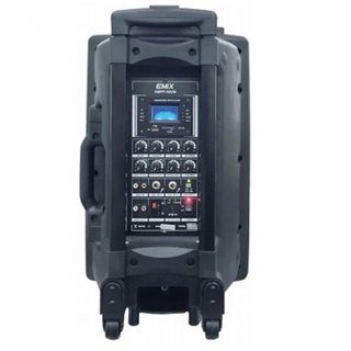 EMIX EMPP-58VM 12" 350W Powered Portable Speaker with 2 Wireless Mic ...