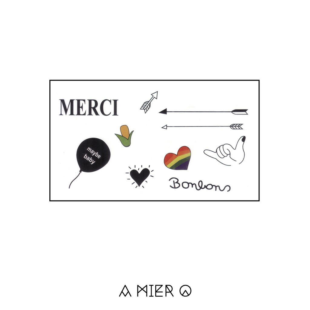 Temporary Tattoo - MERCI | Shopee Malaysia