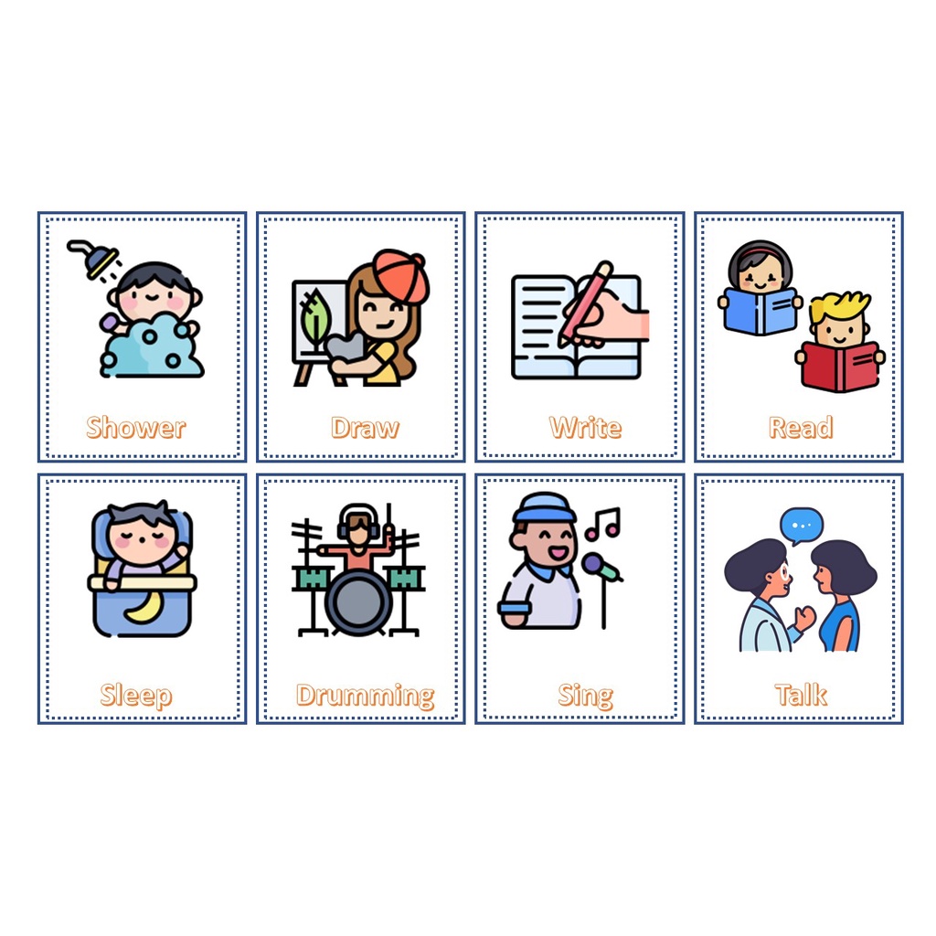 Action Word Busy Book 3 in 1 (Flash Card + Busy Book - Picture & Word ...