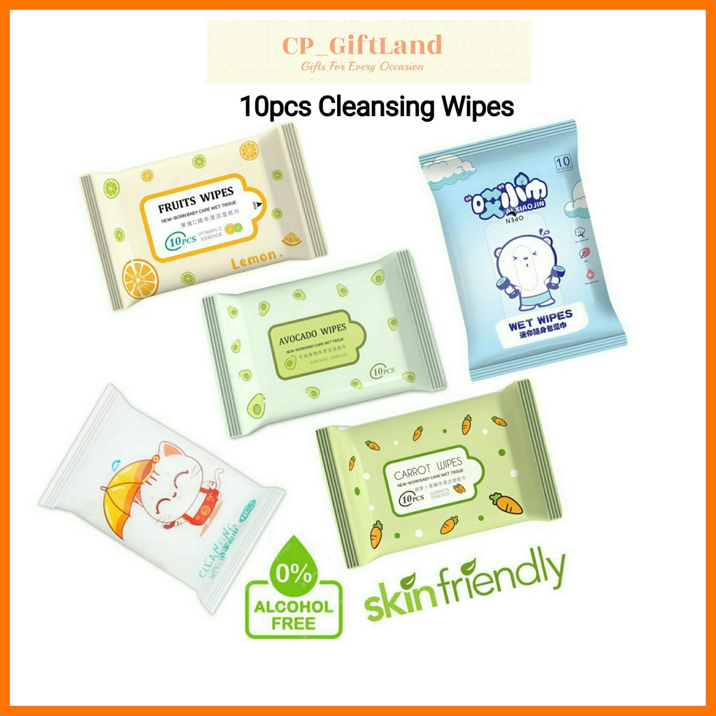Cute Mini Wet Tissue 10pcs/pack Baby Wipes Travel Tissue Wipes Small ...