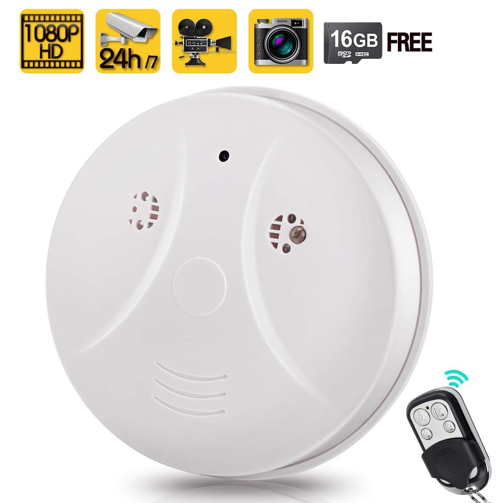 Toughsty 16GB 1080P HD Home Security Camera Recorder Smoke Detector ...