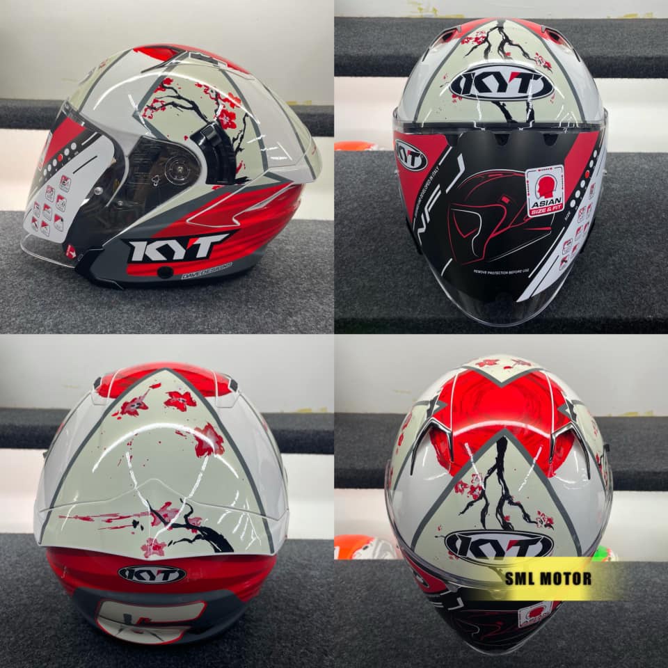 KYT NFJ Xavi Sakura (Open Face Helmet with Double Visor) | Shopee Malaysia