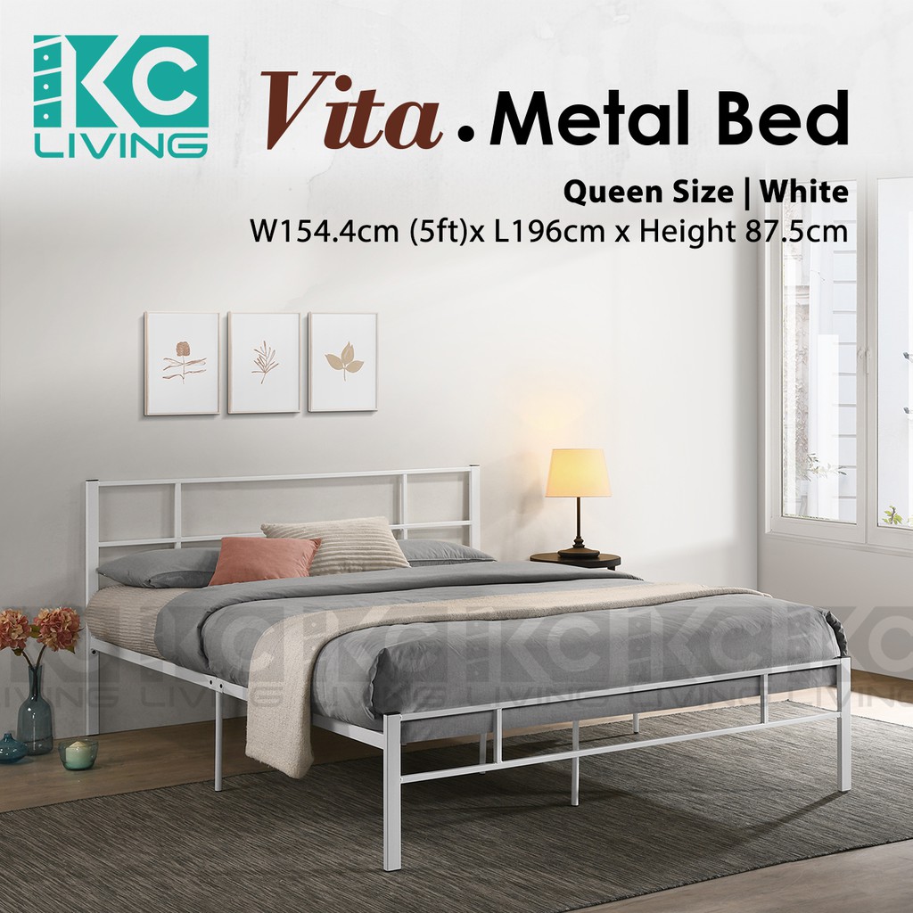 [KCL] Gina Metal Bed Single & Queen Metal Bed / Quality Steel / Easy ...