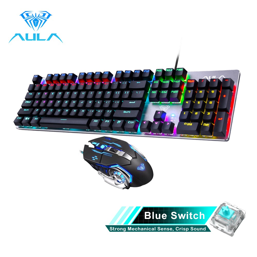 AULA S2016/ F2068 Combo mechanical keyboard and S20 gaming mouse 104 ...