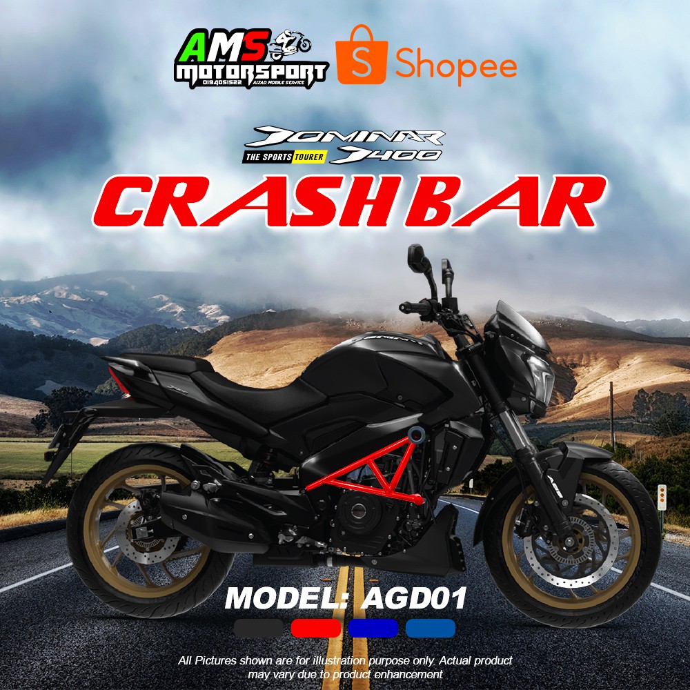 Crash Bar Dominar 400/D400 Engine Protetive Guard Cover Frame Protector ...