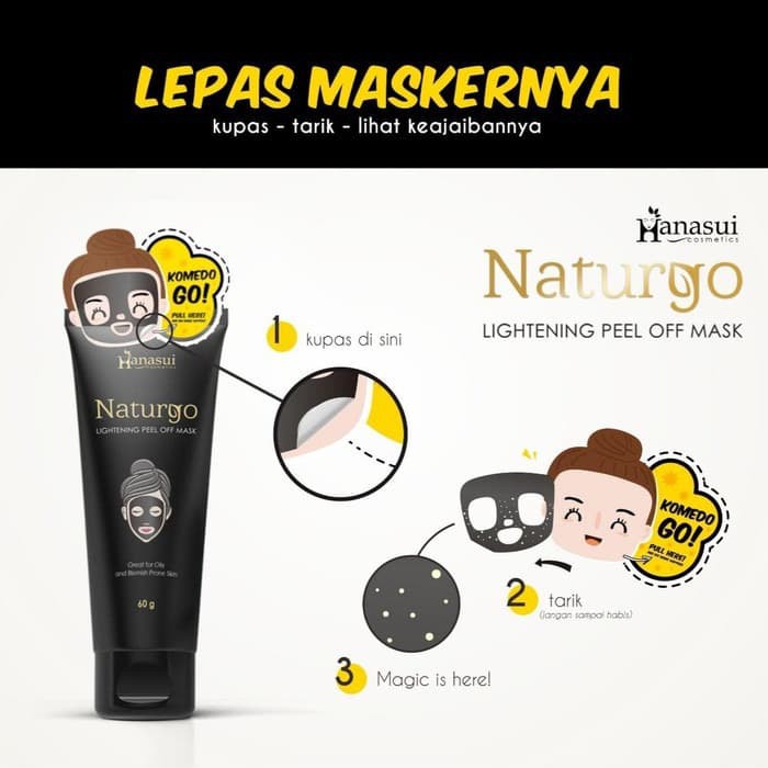 Original Hanasui Naturgo Blackhead Go Lightening Peel Off Mask Mud Mask ...