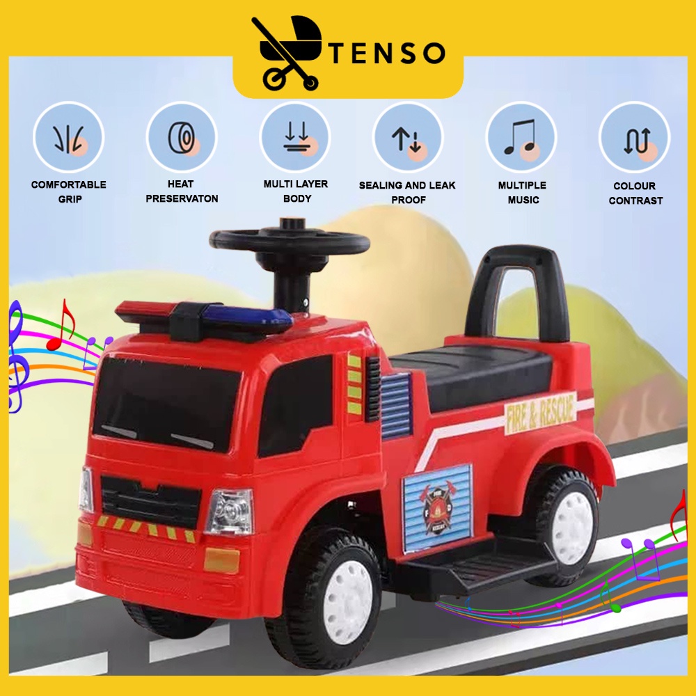 TENSO EKC036 Kid Electric Ride On Bomba Car Fire Truck with Parental ...