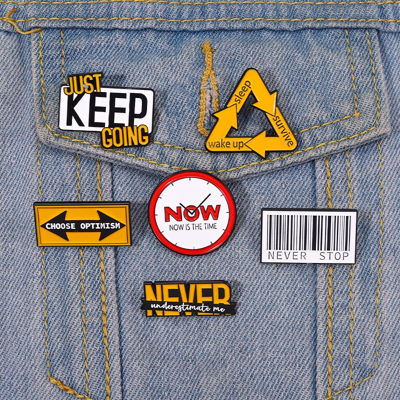 6 Styles Warning Signs Lapel Pins Backpack Badges Gifts for Friends ...