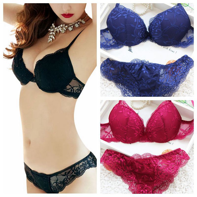 Women Sexy Lingerie set Embroidery Lace Push Up Bra & Panty Sets Underwear | Shopee Malaysia