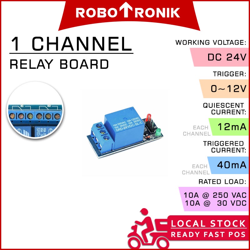 Relay Board Module - Active-Low 1, 2, 4, 8 Channel (5V / 12V / 24V ...