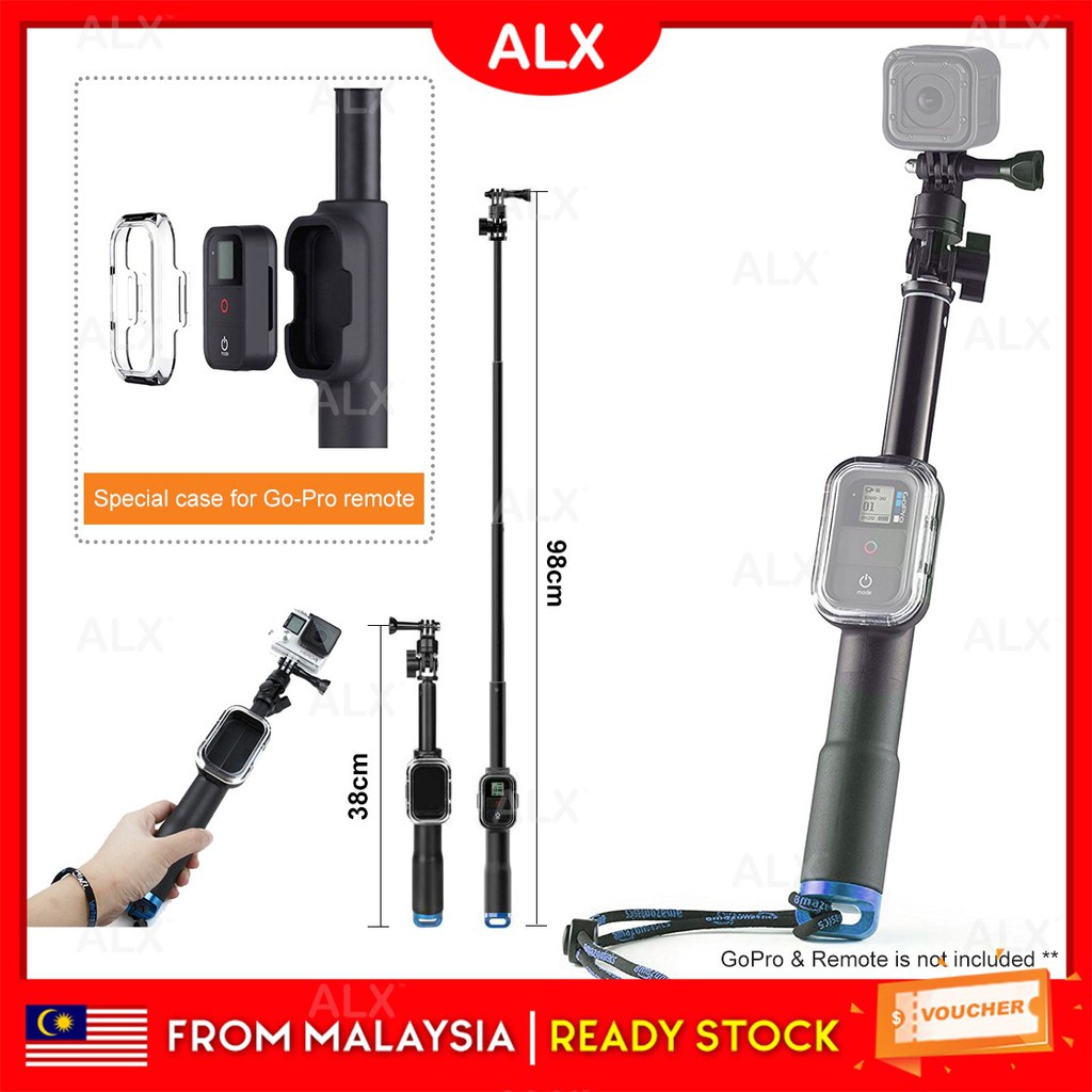 ALX [ CLEAR STOCK ] Remote Pole Handheld Monopod Tripod Mount 38 - 97cm ...