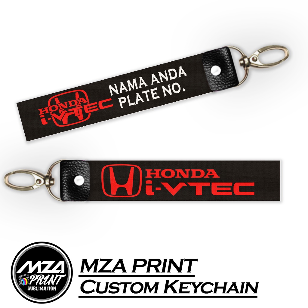 HONDA iVTEC | HONDA RACING CUSTOM NAME KEYCHAIN | Custom Nama Dan No ...