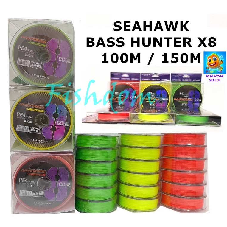 FISHDOM SEAHAWK BASS HUNTER X8 100M / 150M BRAIDED LINE | Shopee Malaysia