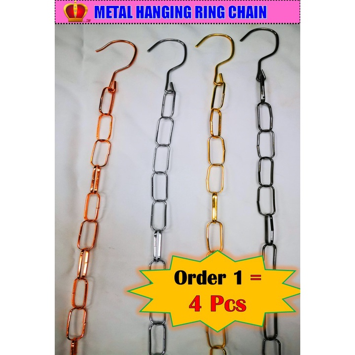 [Juliet8Q] 4 Pcs Metal Chrome/ Gold/ Black/ Rose Gold Hanging Ring ...