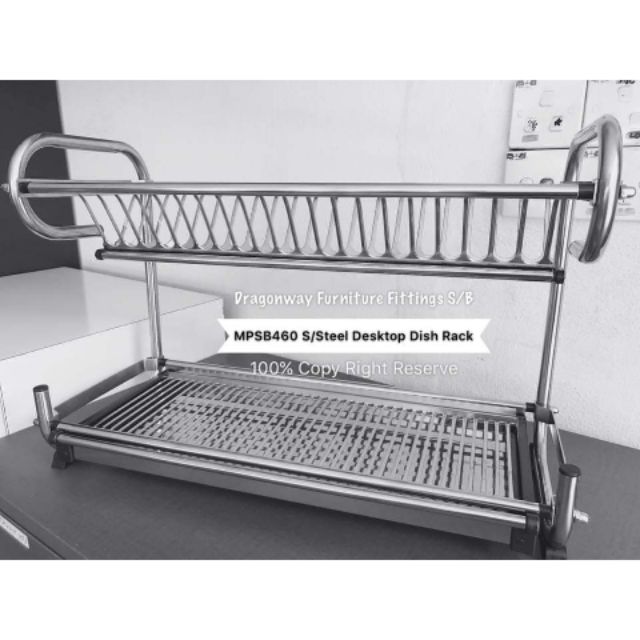 D'Life High Quality Stainless Steel Desktop Dish Rack 2 Tier Dish Rack ...