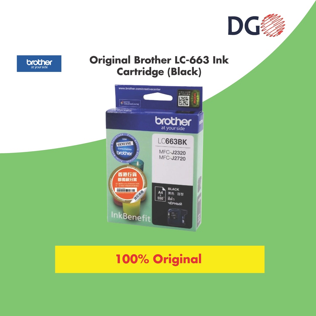 ORIGINAL BROTHER LC-663 INK CARTRIDGE (BLACK) FOR J2320,J2720 | Shopee Malaysia