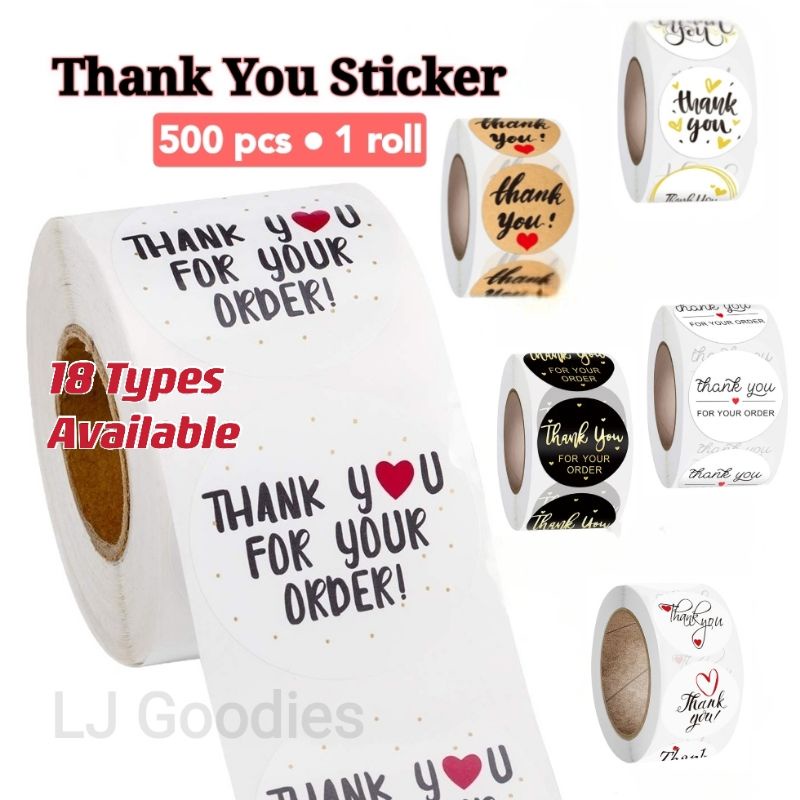 500pcs/roll Thank You Sticker Seal Label Scrapbook Round Circle ...