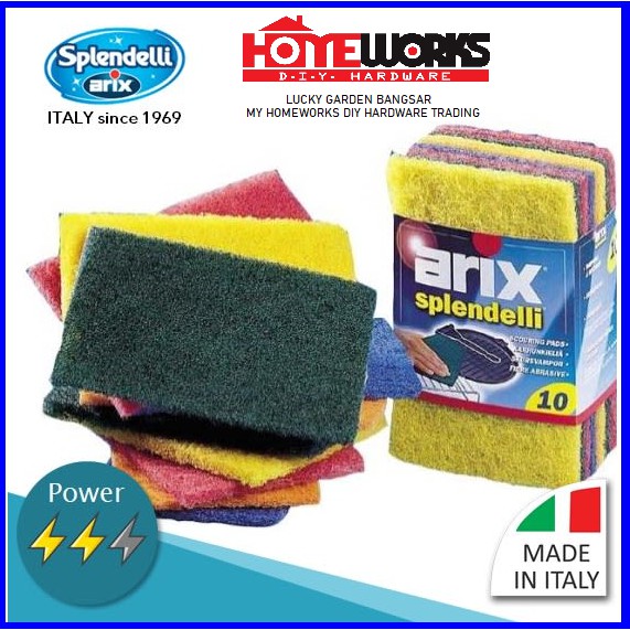 Arix Splendelli Classic Colourful Scouring Pad (1Pack - 10pcs) (12206 ...