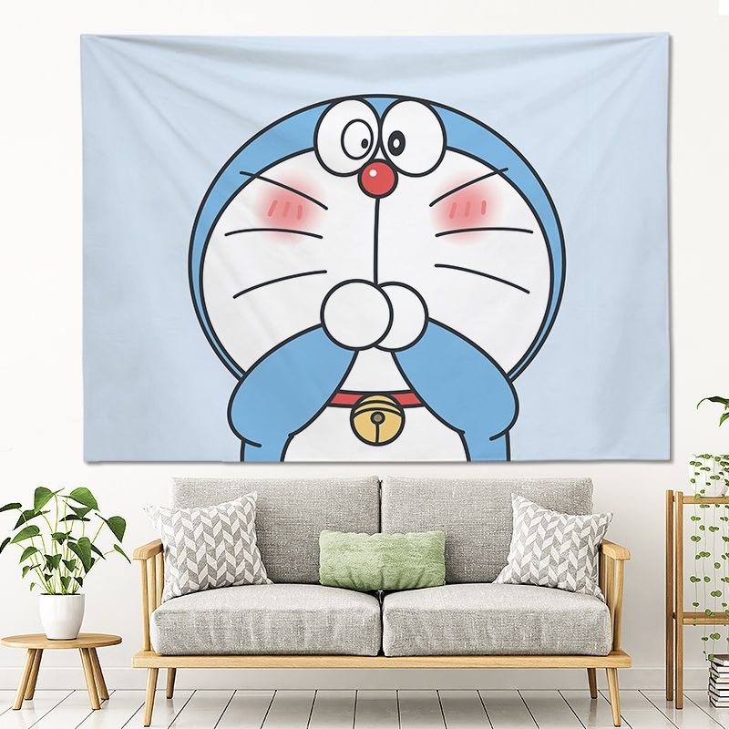 100x75cm Doraemon Background Cloth Children's Room Wall Cartoon ...